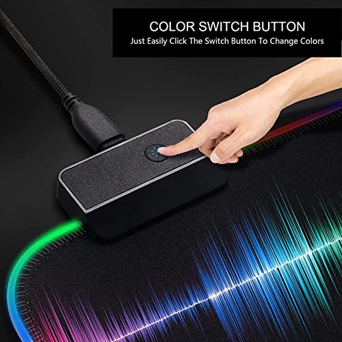 Gaming Mouse Pads Extended red Black Hexagon Art Pattern Anime LED Mouse Pad Large RGB Gaming Mousepad Desk Mat for PC Laptop,300X700mm