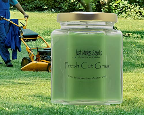 Fresh Cut Grass Scented Blended Soy Candles | Grass Fragrance | Hand Poured in The USA by Just Makes Scents (8 oz)