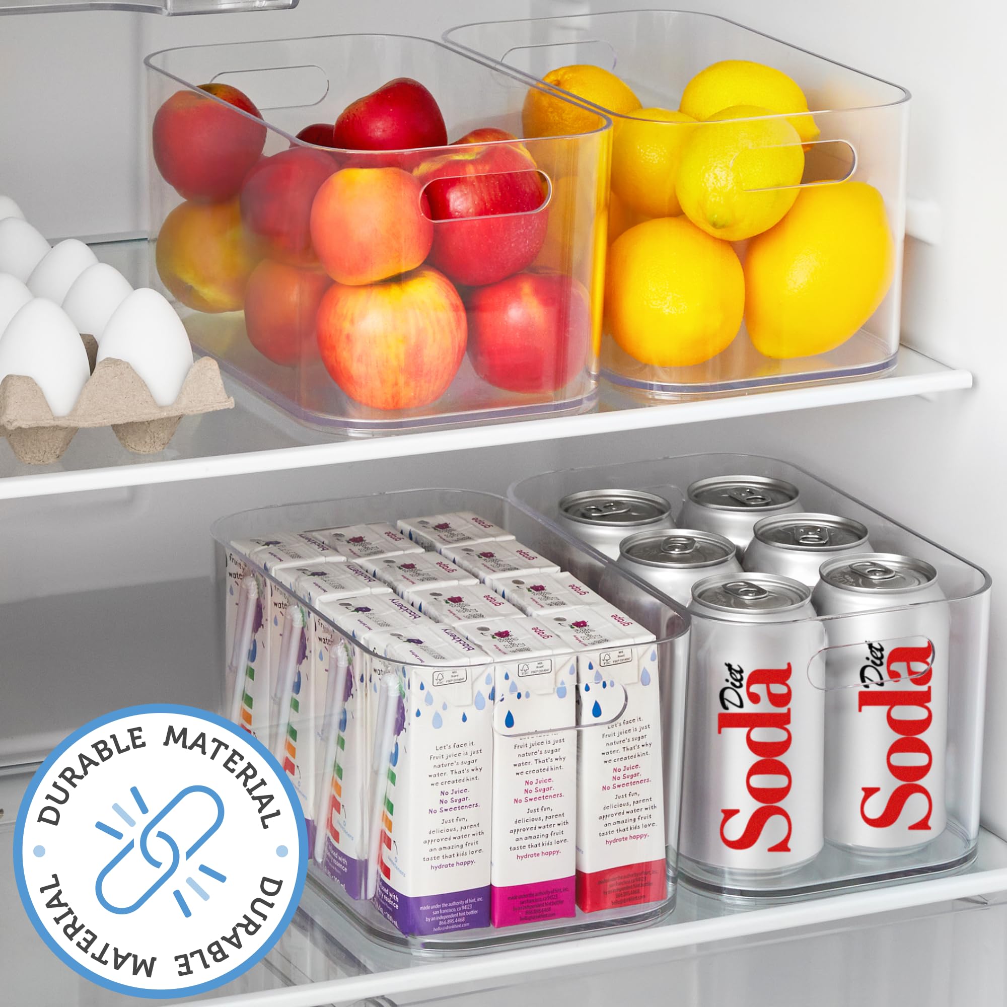 STORi Bliss 10" x 6" Open Compartment Clear Plastic Organizer | Rectangular Makeup and Vanity Storage Bin and Pantry Caddy with Pass-Through Handles | Round Corner Design | Made in USA