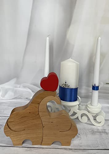 Unity Candle Holder-Unity Candle Stand-Unity Candle Holder Set-Pillar Candle Holder-Wedding Gift -Ceremony Decoration-Wedding Centerpiece (with Heart)