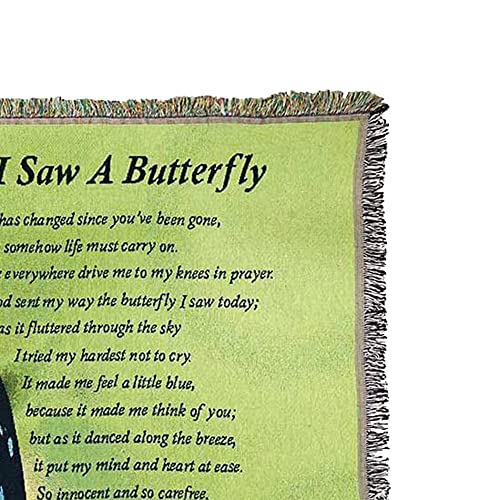 Dicksons Today I Saw A Butterfly Green 68 x 52 Inch Tapestry Throw Blanket