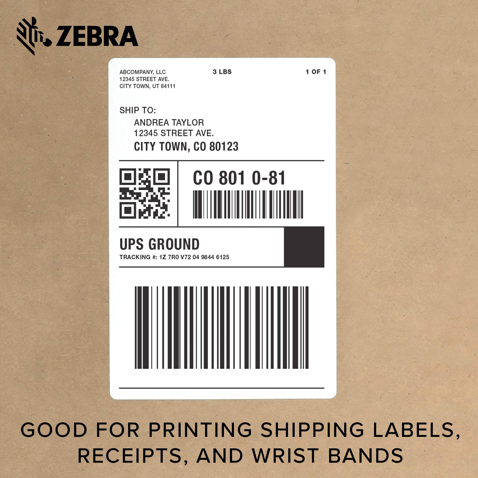 ZEBRA ZD620d Direct Thermal Desktop Printer with LCD Screen 300 dpi Print Width 4 in WiFi Bluetooth Ethernet Serial USB ZD62143-D01L01EZ