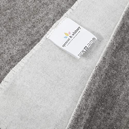 spencer & whitney Bed Throws Wool Throw Blanket Grey Wool Blanket 70% Wool 30% Viscose Shawl Warp Twin Lightweight Throw Blanket for Bed Couch