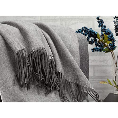 spencer & whitney Bed Throws Wool Throw Blanket Grey Wool Blanket 70% Wool 30% Viscose Shawl Warp Twin Lightweight Throw Blanket for Bed Couch
