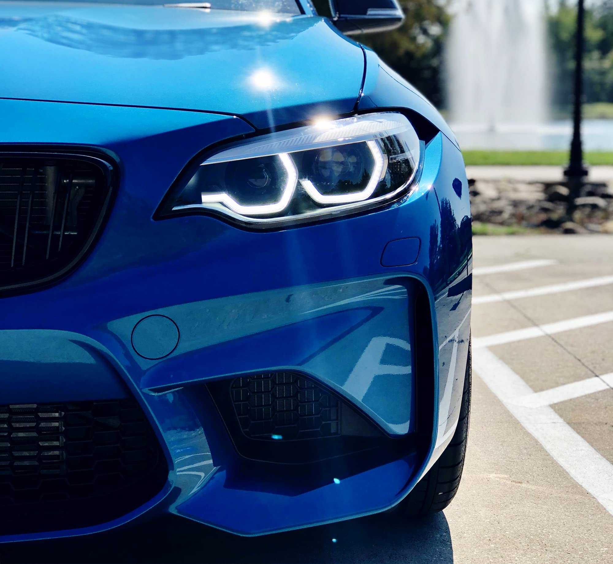iJDMTOY 4pc Set Iconic Performance Style 7000K Xenon White Hexagon Shape LED Angel Eyes Halo Rings w/Crystal Acrylic Covers Compatible with BMW 3 Series OEM LED/Xenon Light Trims