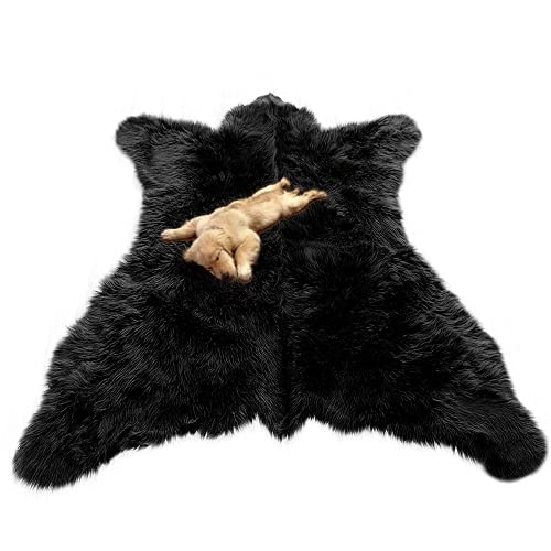 Fur Accents Faux Bear Skin Rug Faux Fur (5'x8', Black Bear)