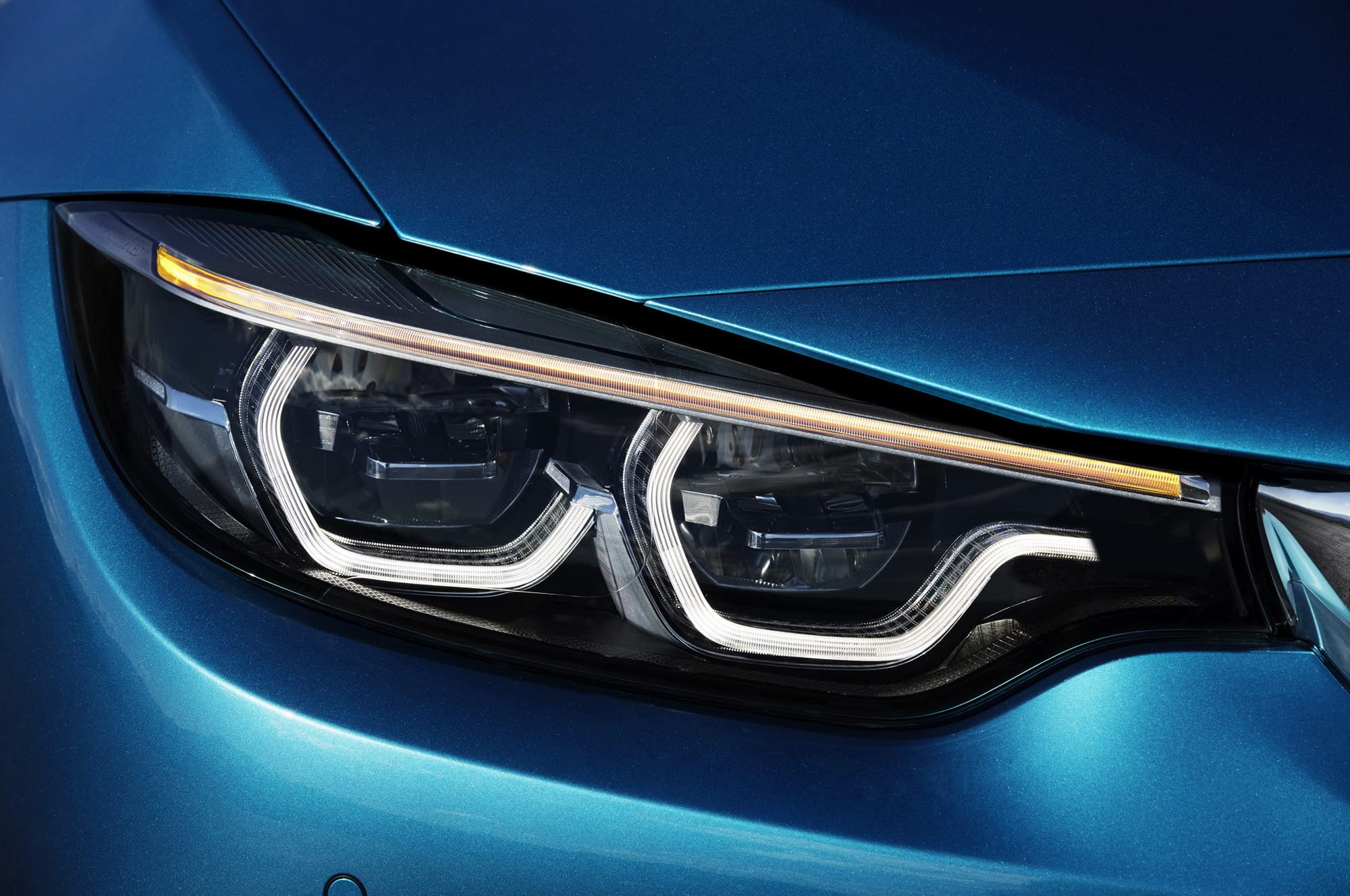 iJDMTOY 4pc Set Iconic Performance Style 7000K Xenon White Hexagon Shape LED Angel Eyes Halo Rings w/Crystal Acrylic Covers Compatible with BMW 3 Series OEM LED/Xenon Light Trims