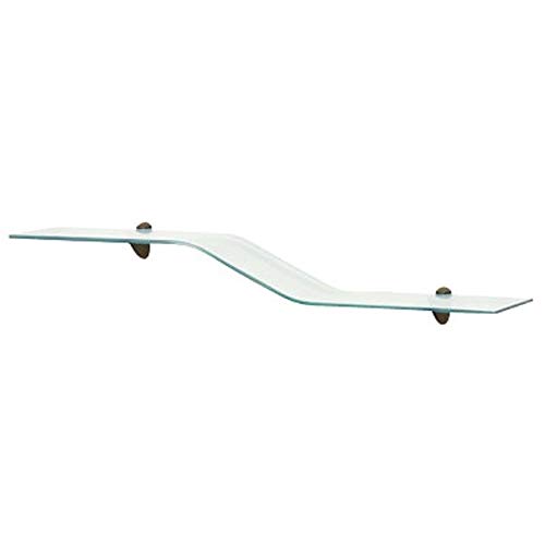 LTL Home Products Wallscapes Allure Glass Wave Floating Wall Shelf, 8"x40", Opaque