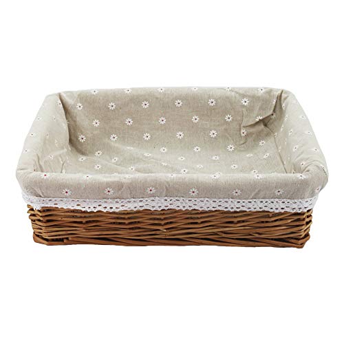 Kingwillow, Wicker Storage basket, Rectangular Storage Basket, Arts and Crafts. (Natural)