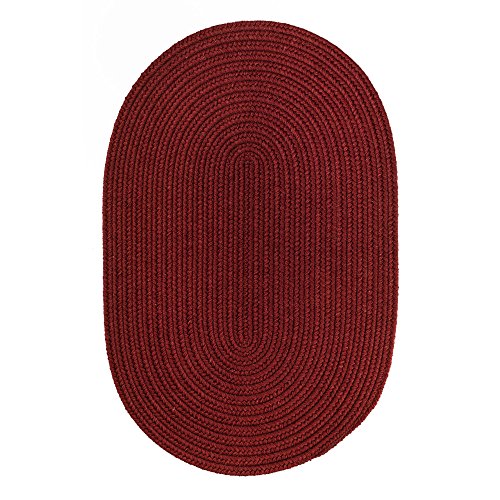 Super Area Rugs Pura Braided Wool Rug Extra Soft Reversible Living Room / Bedroom Carpet, Barn Red, 3' x 5' Oval