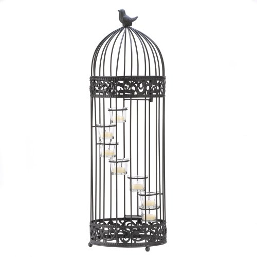 Accent Plus 57071808 Birdcage Spiral Candle Stand, Black
