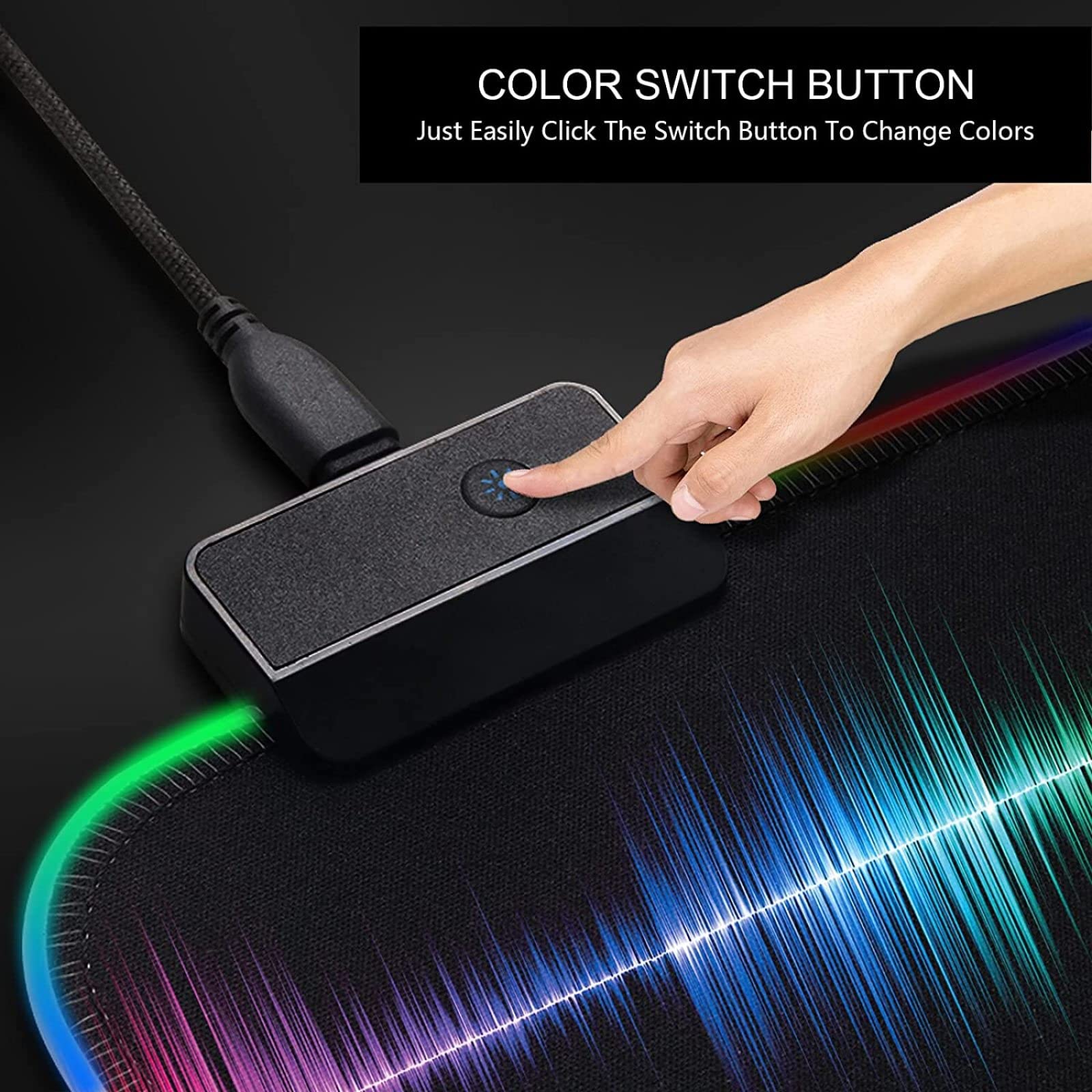 Gaming Mouse Pads Hexagon Geometric Pattern Large Gaming RGB Mouse Pad Led Extended XXL Mousepad with 14 Lighting Mode Computer Mouse Mat for PC Gamer/Laptop Gamer/Office,300X600mm