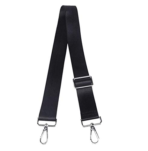 Adjustable Handbag Strap Replacement Guitar Style Canvas 57 Inches Crossbody Strap for Shoulder Bag (Black-01)