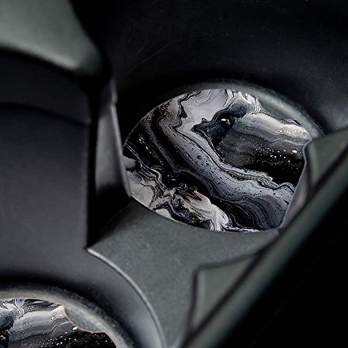 Black Marble | Car Coasters for Drinks Set of 2 | Perfect Car Accessories with Absorbent Coasters. Car Coaster Measures 2.56 inches with Rubber Backing.