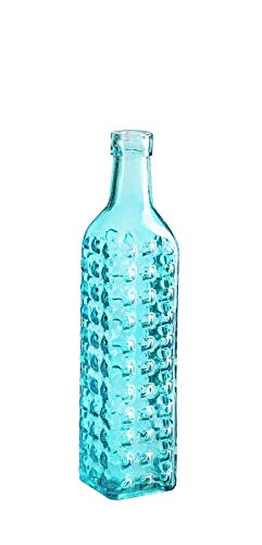 Evergreen Garden Brilliant Blue Glass Bottles, Set of 6