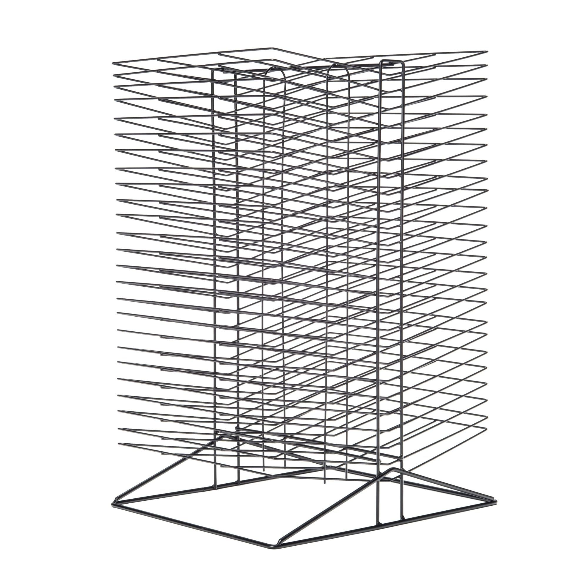 Sax All-Steel Double Sided Wire Drying Rack, 50 Shelves, 17 x 20 x 30 Inches, Steel, Black - 216782