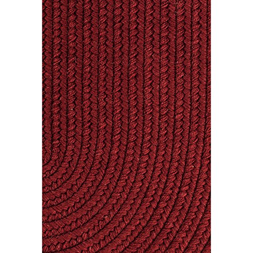 Super Area Rugs Pura Braided Wool Rug Extra Soft Reversible Living Room / Bedroom Carpet, Barn Red, 3' x 5' Oval