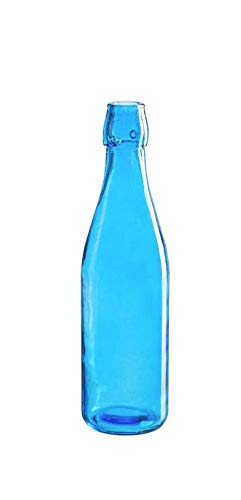 Evergreen Garden Brilliant Blue Glass Bottles, Set of 6
