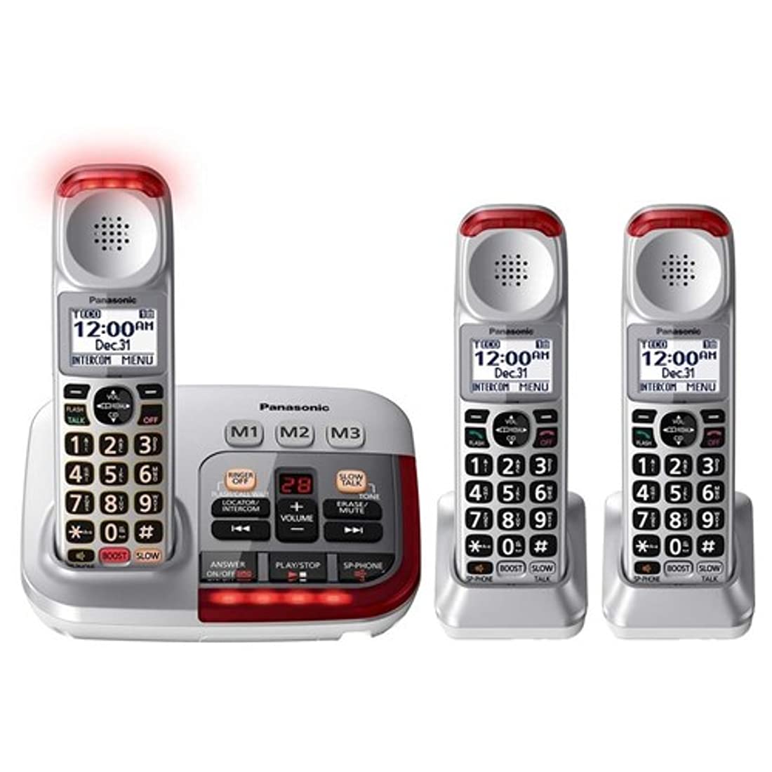 Panasonic KX-TGM450S + (2) KX-TGMA45S Digital Answering Machine with Volume Boost Control for Amplified Caller Voice Cordless Telephone-3 Handset