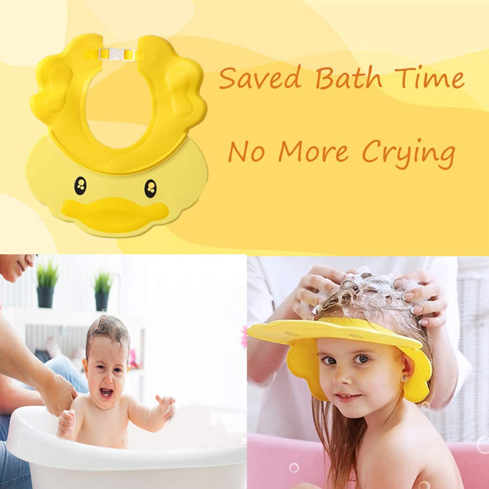 Baby Shower Cap Adjustable Silicone Shampoo Bath Cap Visor Cap Protect Eye Ear for Infants Toddlers Kids Children