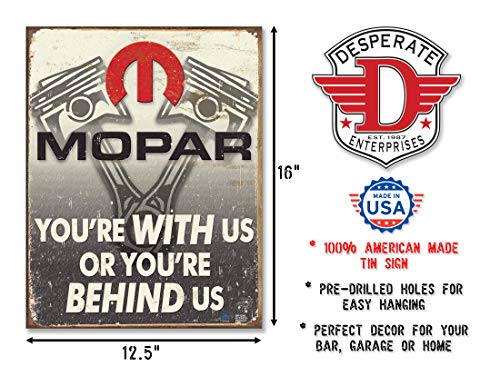 Desperate Enterprises Mopar You are Behind Us Tin Sign USA Groãÿ New 40x31 cm S4311