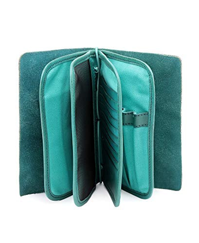 OLD TREND Leather Clutch Nomad Organizer Wallet (Aqua)