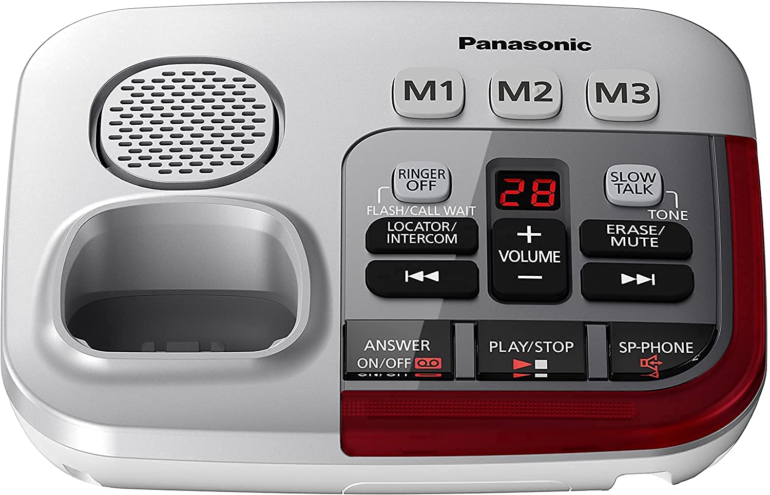 Panasonic KX-TGM450S + (2) KX-TGMA45S Digital Answering Machine with Volume Boost Control for Amplified Caller Voice Cordless Telephone-3 Handset