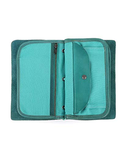OLD TREND Leather Clutch Nomad Organizer Wallet (Aqua)