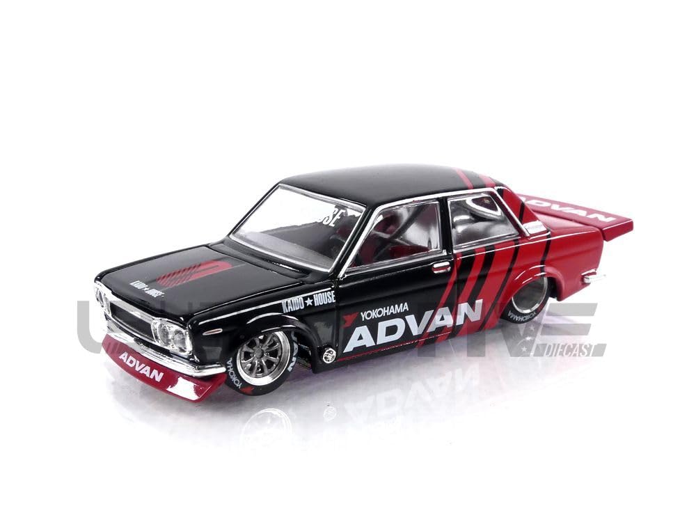 Datsun 510 Pro Street Advan Yokohama (by Jun Imai) Kaido House 1/64 Diecast Model Car True Scale Miniatures KHMG032