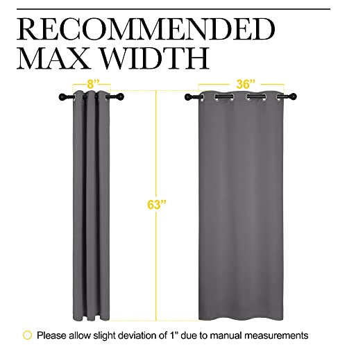 NICETOWN Thermal Insulated Grommet Blackout Curtains for Bedroom (2 Panels, W42 x L63 -Inch, Grey)