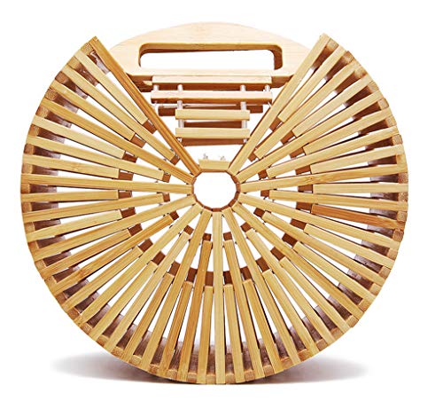 Fashion Bamboo Handbag Handmade Woven Beach bag for Womens (Bamboo)