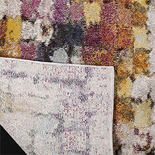 SAFAVIEH Aria Collection 8' x 10' Cream / Rust ARA168A Modern Boho Abstract Non-Shedding Living Room Bedroom Dining Home Office Area Rug