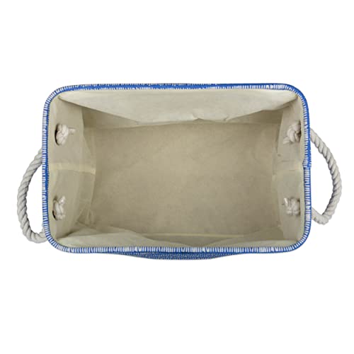 DII Polyester Container with Handles, Keeping Score Storage Bin, Large, Bright Blue