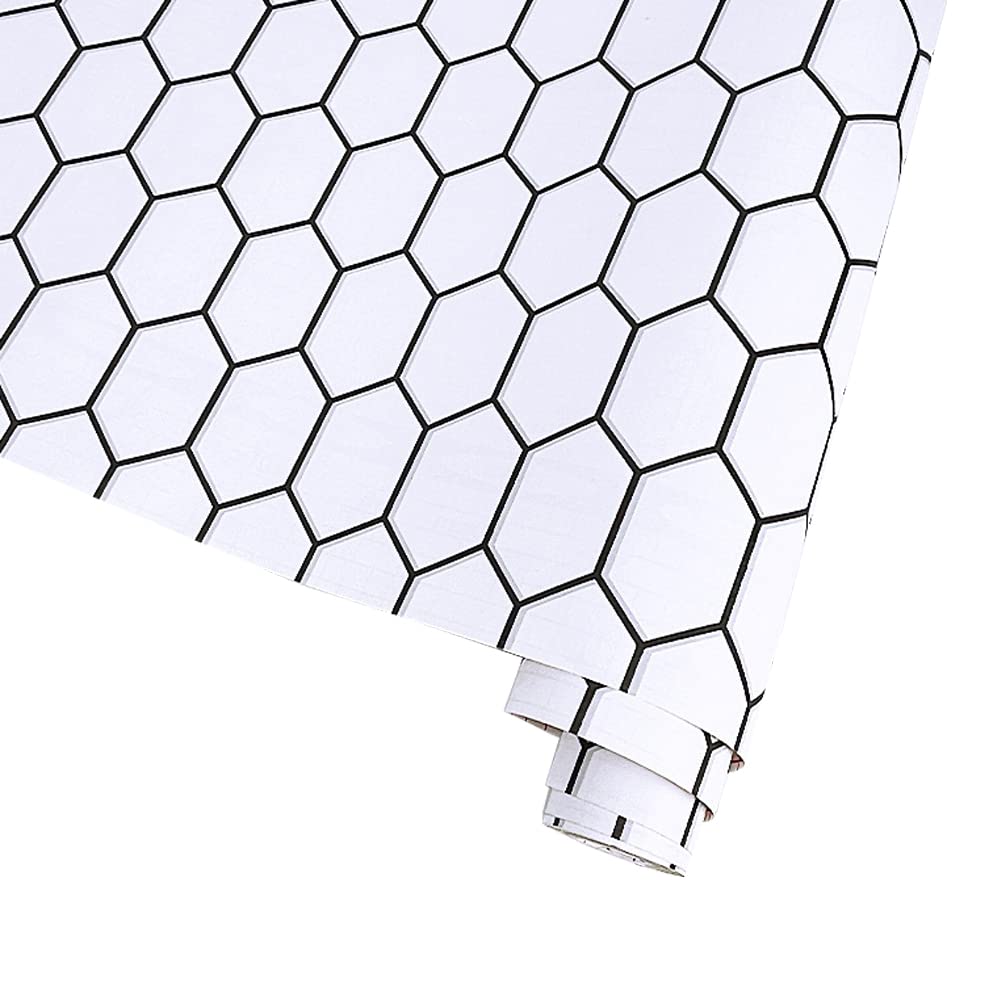 Yifasy Drawer Shelf Liner Honeycomb Self-Adhesive Furniture Lining Paper Sheet Removable Ins Style Wallpaper 118x18 Inch