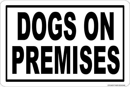 Sticker Tiger Dog ON Premises Beware of Dog Aluminum 8 x 12 Metal Novelty Sign