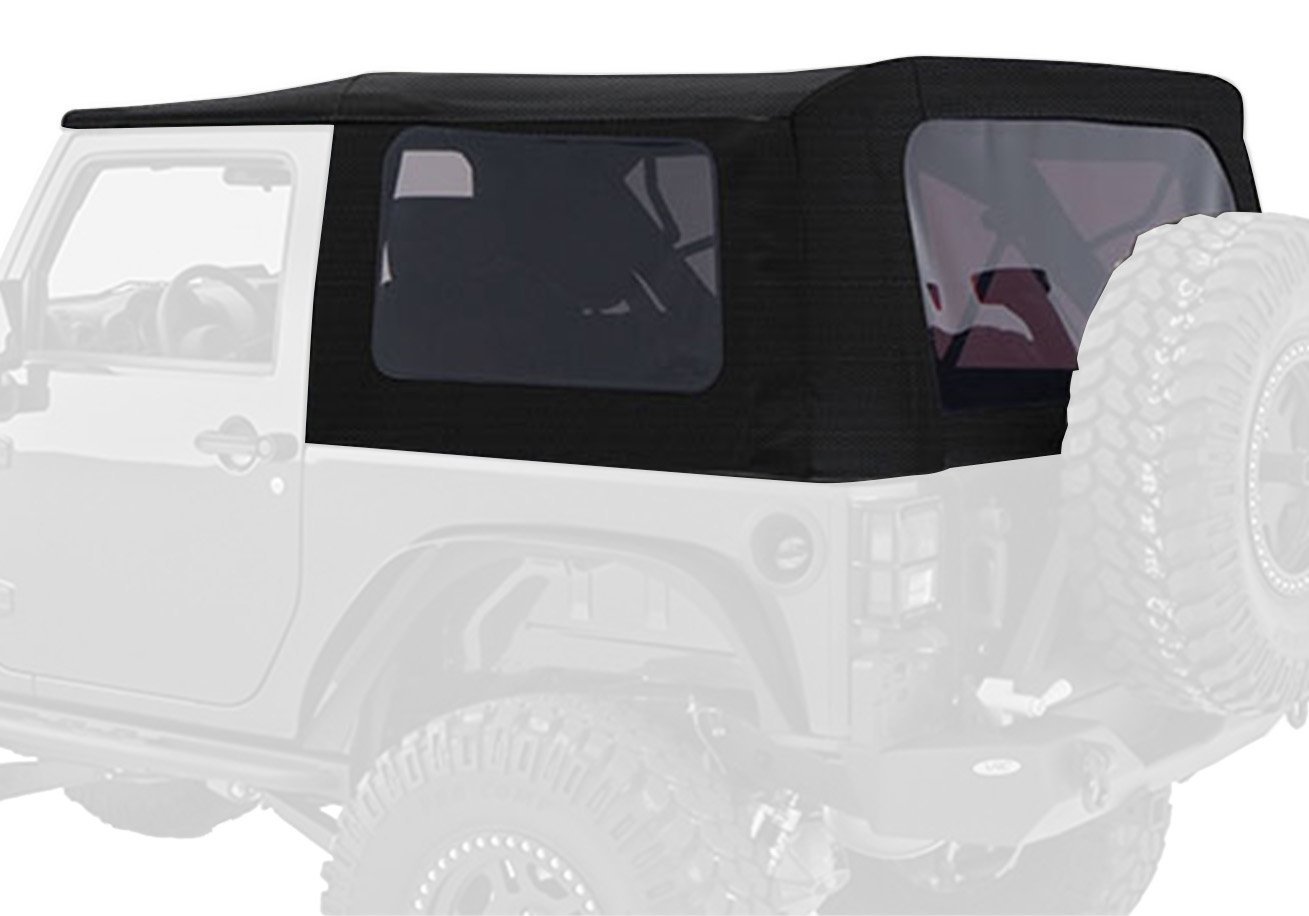 Smittybilt Replacement Soft Top with Tinted Windows and No Upper Doors (Black Diamond) - 9070235