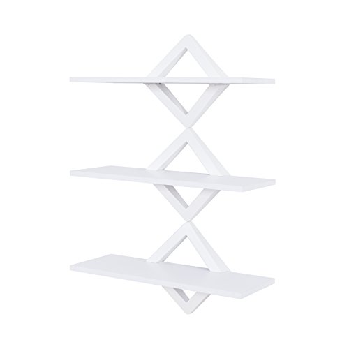 Danya B. Diamonds 3-Level Shelving System â Decorative Floating Shelves âWall Mount â White