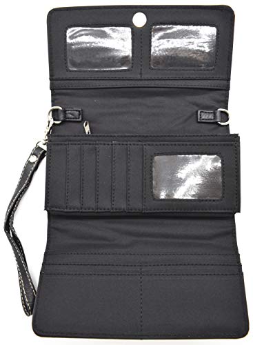 Western Style Fringe Conchos Leather Concealed Carry Purse Country Handbag Women Shoulder Bag Wallet Set (Brown)