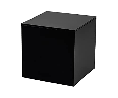 Marketing Holders Lucite Glossy Black Box 5 Sided Cube Pedestal 5 Inch Throne Platform Art Collectible Display Stand Riser Models Memorabilia Trophies Business TradeShows Expos