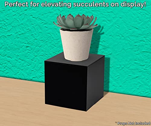 Marketing Holders Lucite Glossy Black Box 5 Sided Cube Pedestal 5 Inch Throne Platform Art Collectible Display Stand Riser Models Memorabilia Trophies Business TradeShows Expos