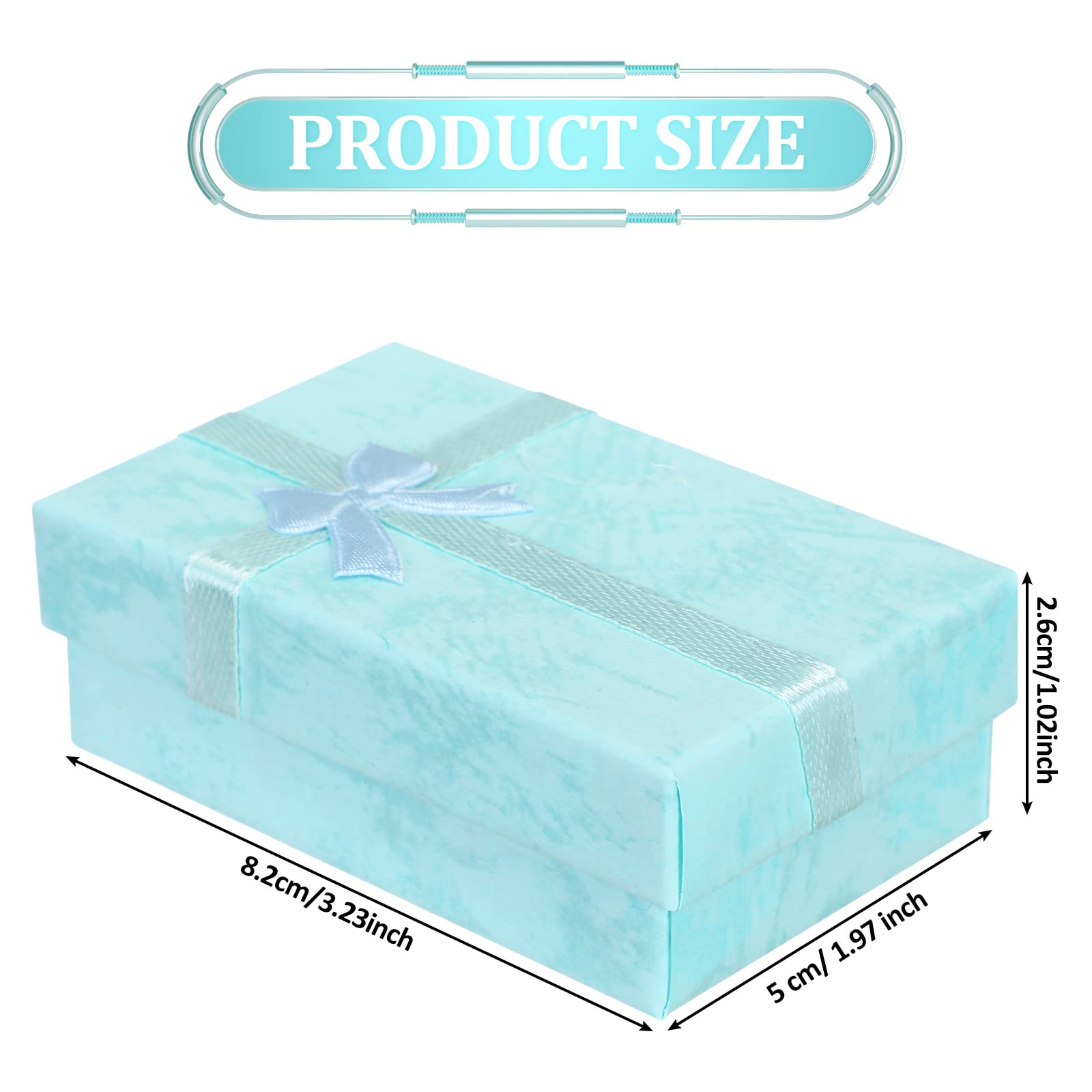 72 Pieces Jewelry Gift Boxes Set Empty Jewelry Boxes Small Gift Boxes for Jewelry Cardboard Boxes for Jewelry Packaging with Ribbon Bowknot for Anniversaries Weddings Birthday, 8 Colors