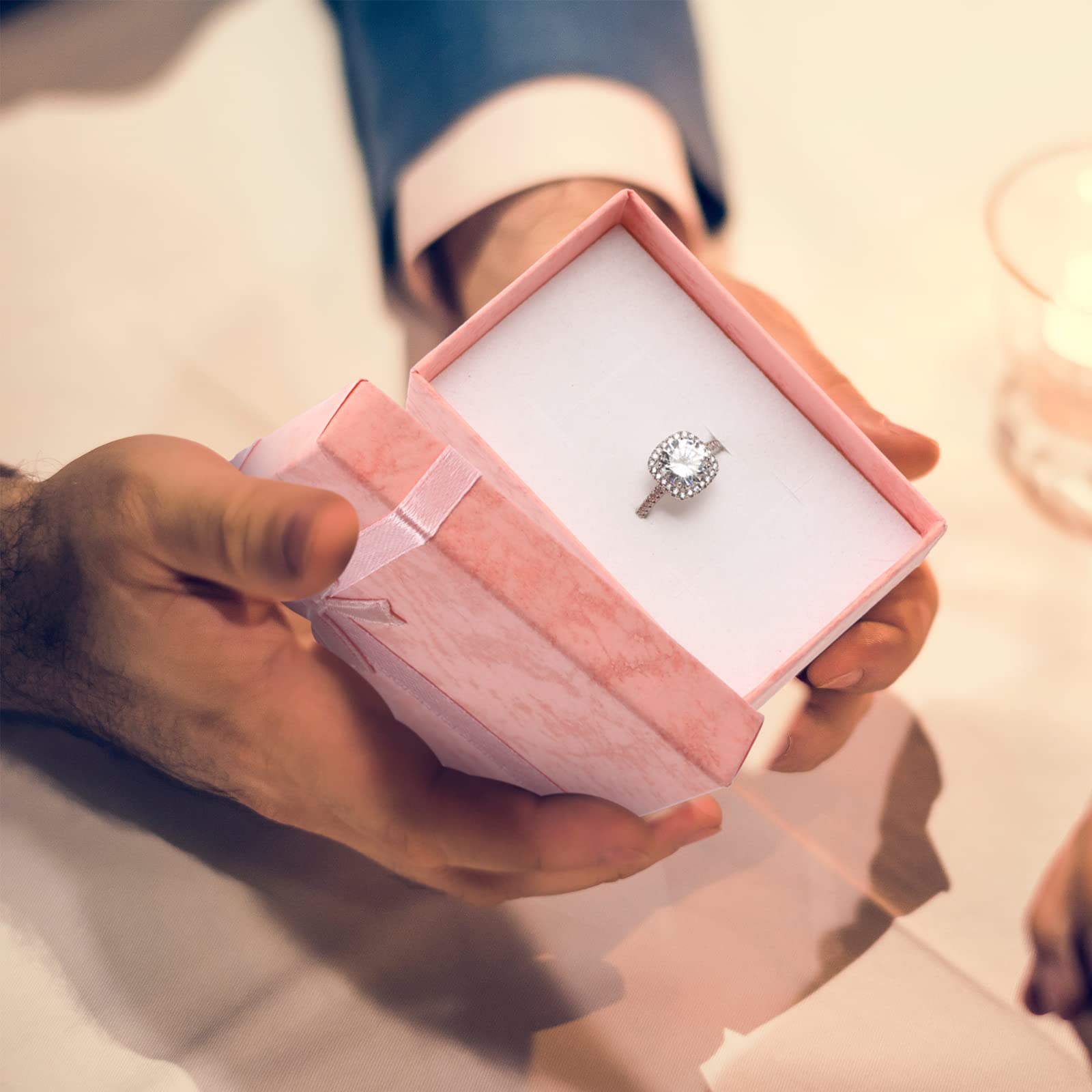 72 Pieces Jewelry Gift Boxes Set Empty Jewelry Boxes Small Gift Boxes for Jewelry Cardboard Boxes for Jewelry Packaging with Ribbon Bowknot for Anniversaries Weddings Birthday, 8 Colors