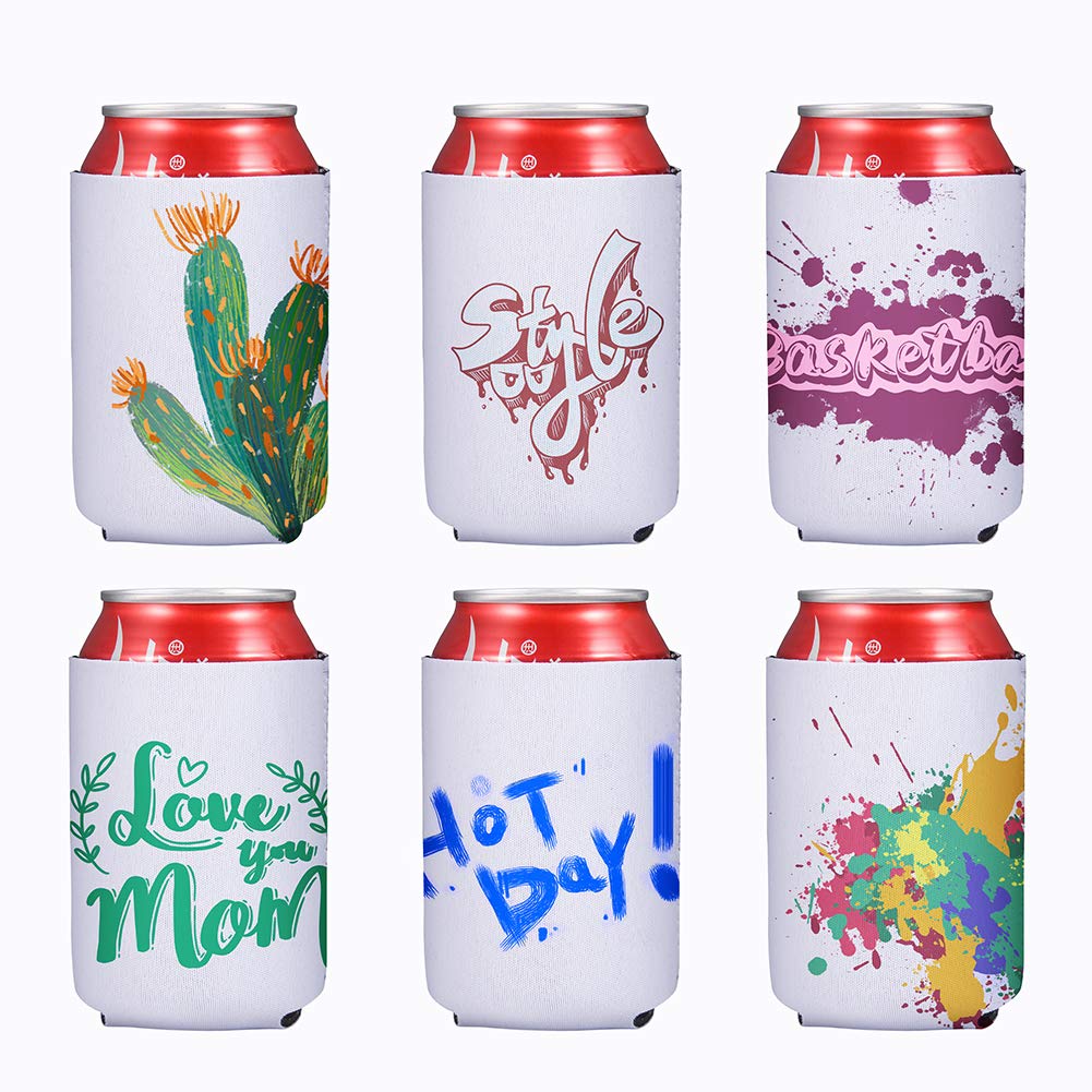 Beer Can Cooler Sleeves Blank, Neoprene Beer Can Sleeves Beer Can Coolers Covers for 12oz Cans Bottles,Personalized Sublimation Sleeves for Weddings, Bachelorette Parties, HTV Projects, 24 Pack