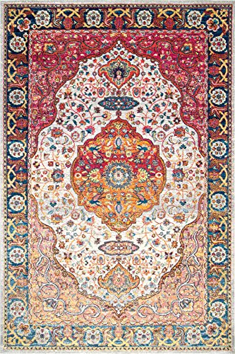 nuLOOM Shirlee Vintage Medallion Area Rug, 4' x 6', Orange