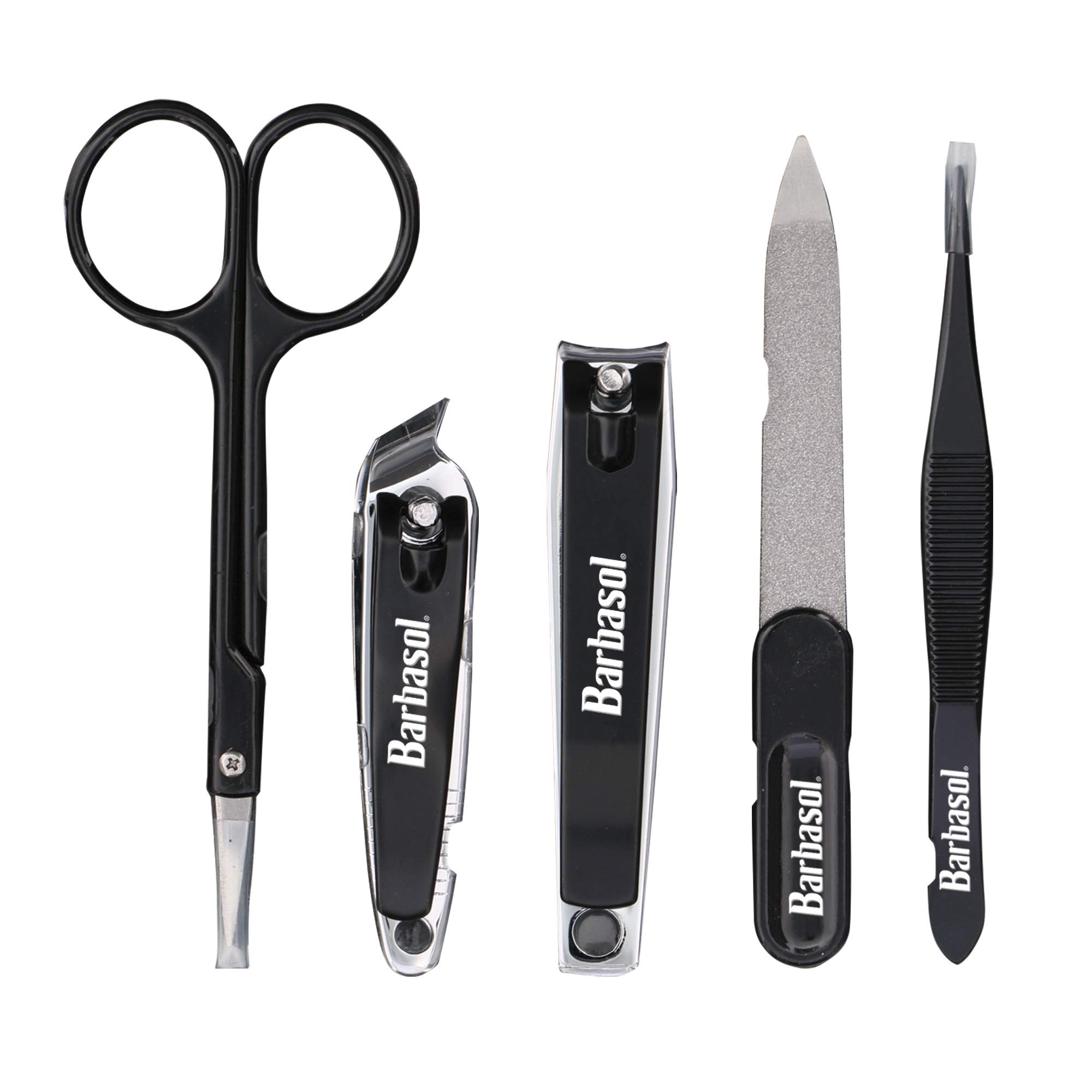 Barbasol 6 Piece Personal Travel Grooming Kit with Scissors, Nail Clippers, Nail File, Tweezers and Travel Case