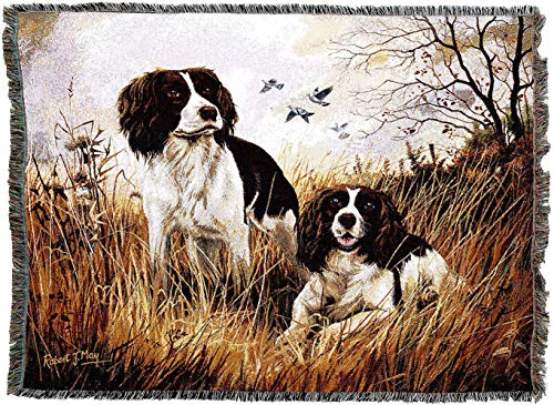 Pure Country Weavers English Springer Spaniel Blanket by Robert May - Gift for Dog Lovers - Tapestry Throw Woven from Cotton - Made in The USA (72x54)