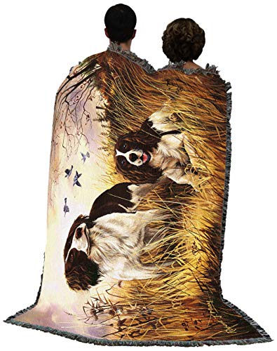 Pure Country Weavers English Springer Spaniel Blanket by Robert May - Gift for Dog Lovers - Tapestry Throw Woven from Cotton - Made in The USA (72x54)