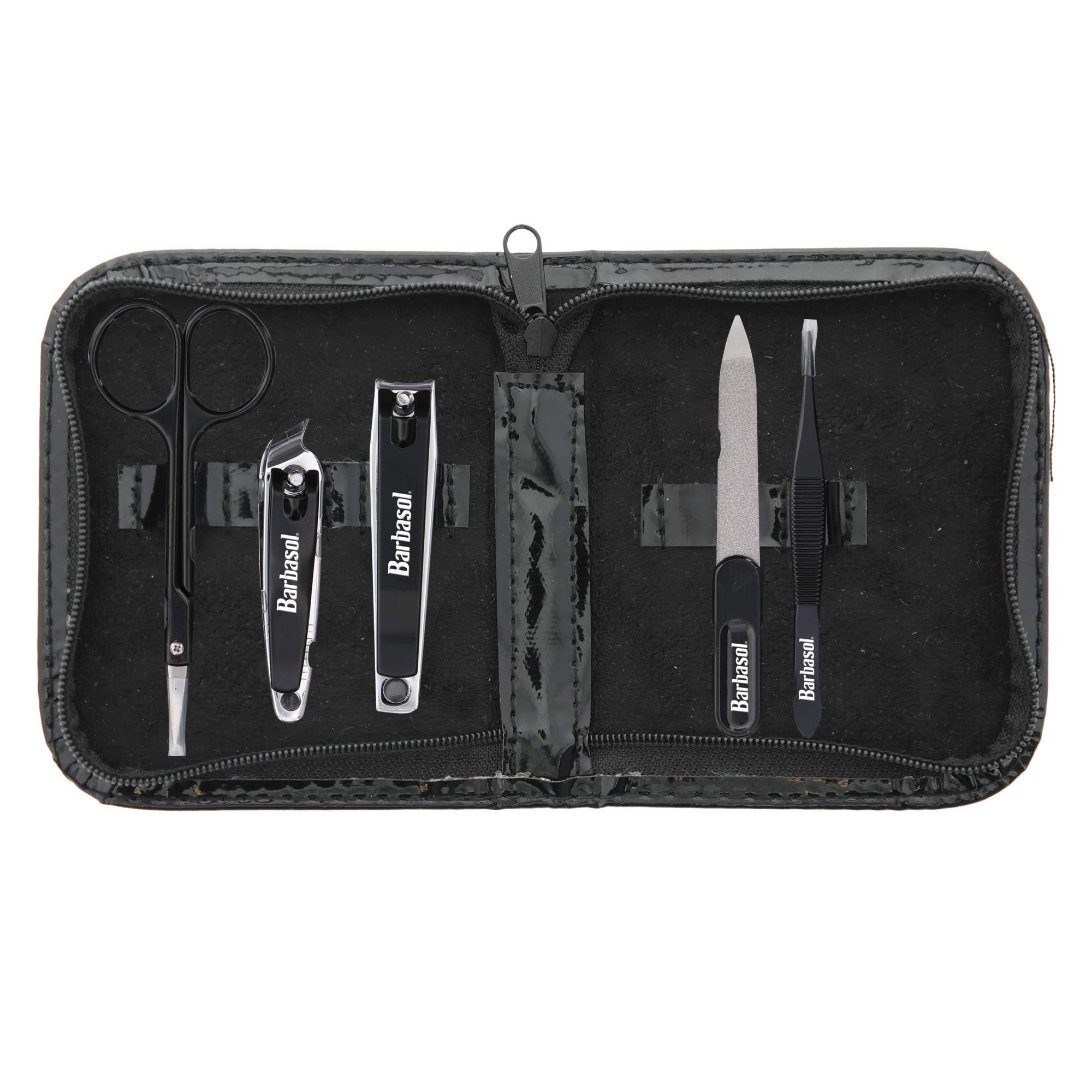 Barbasol 6 Piece Personal Travel Grooming Kit with Scissors, Nail Clippers, Nail File, Tweezers and Travel Case