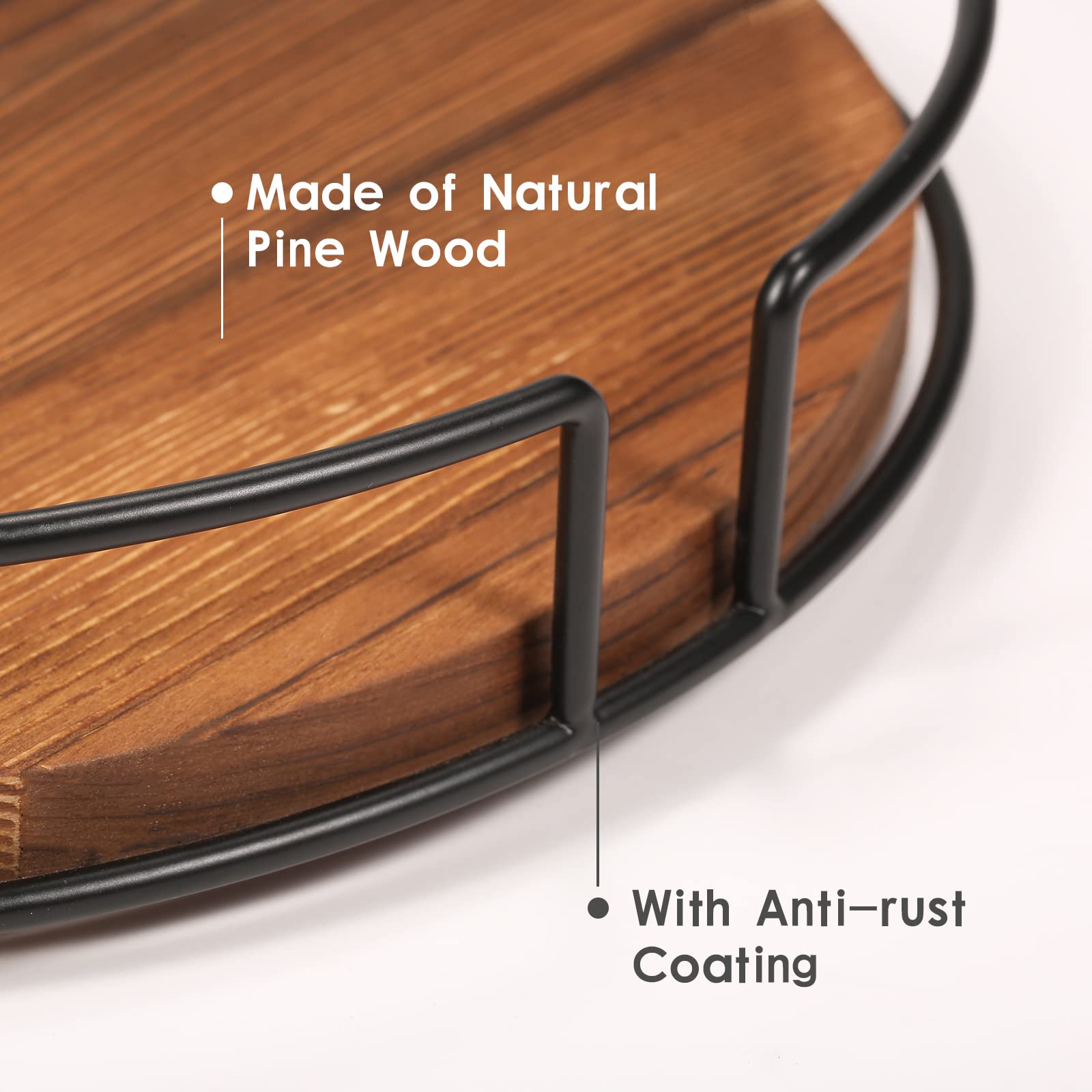 Lazy Susan Organizer, Othran Wood Lazy Susan for Table 13-inch Kitchen Organizer Lazy Susan Organizer for Cabinet Spice Fridge Pantry Countertop, 360 Degree Turntable