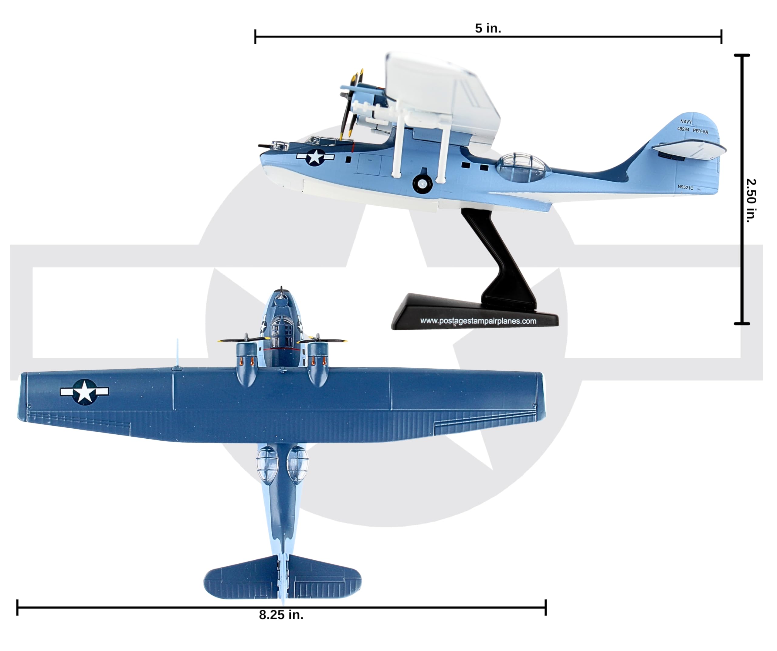 Daron Worldwide Trading Postage Stamp USN Pby5 Catalina 1/150 Airplane Model
